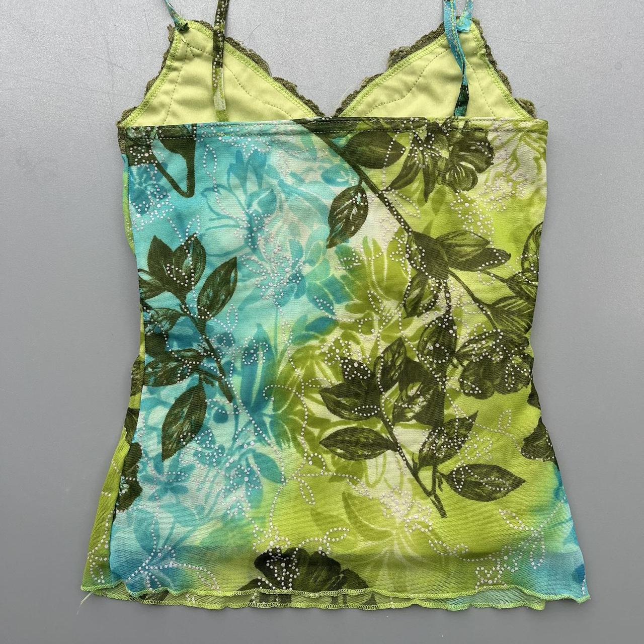 Green mesh top Size xs-s - Depop