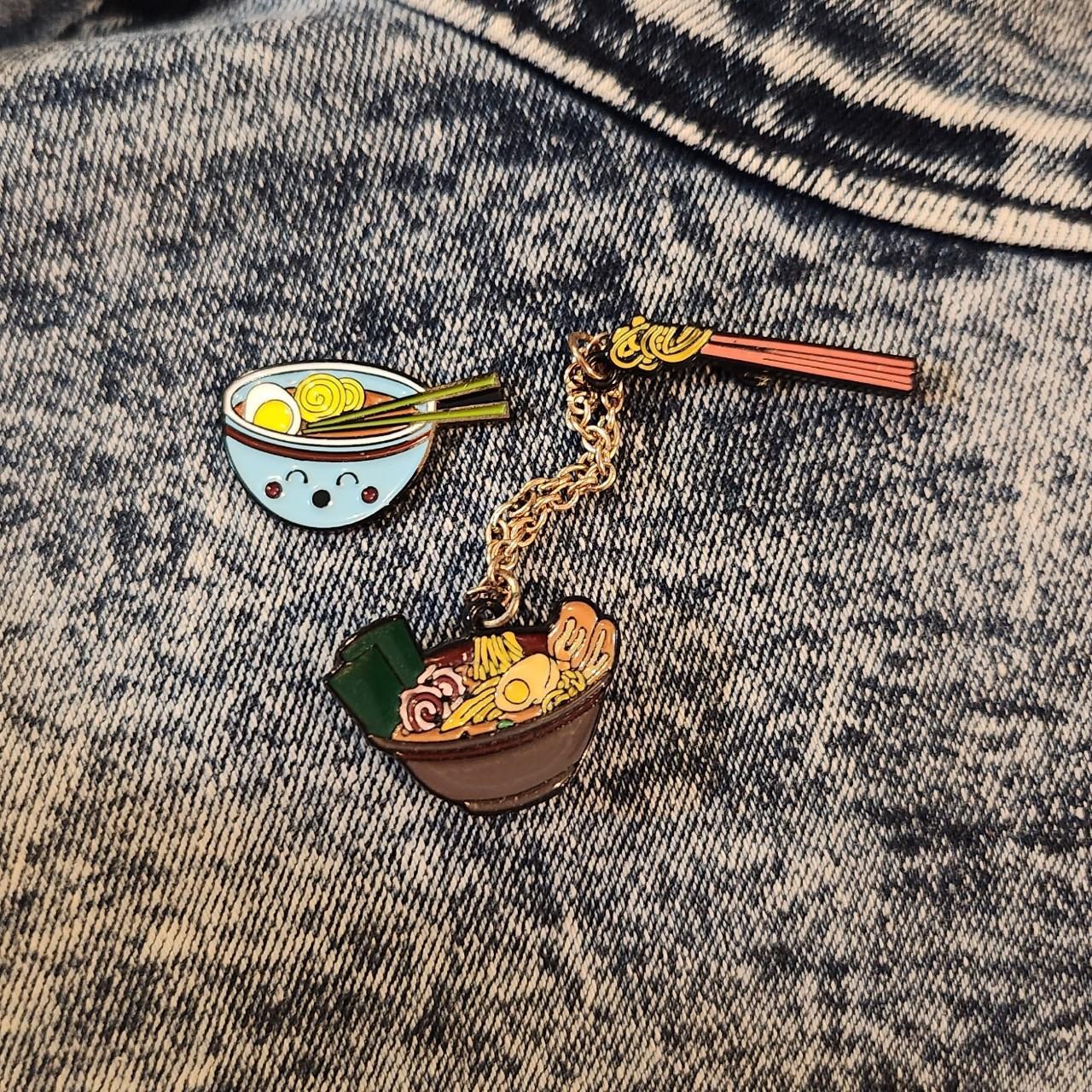 matching shoyu ramen enamel pins set 2 pieces cute... - Depop