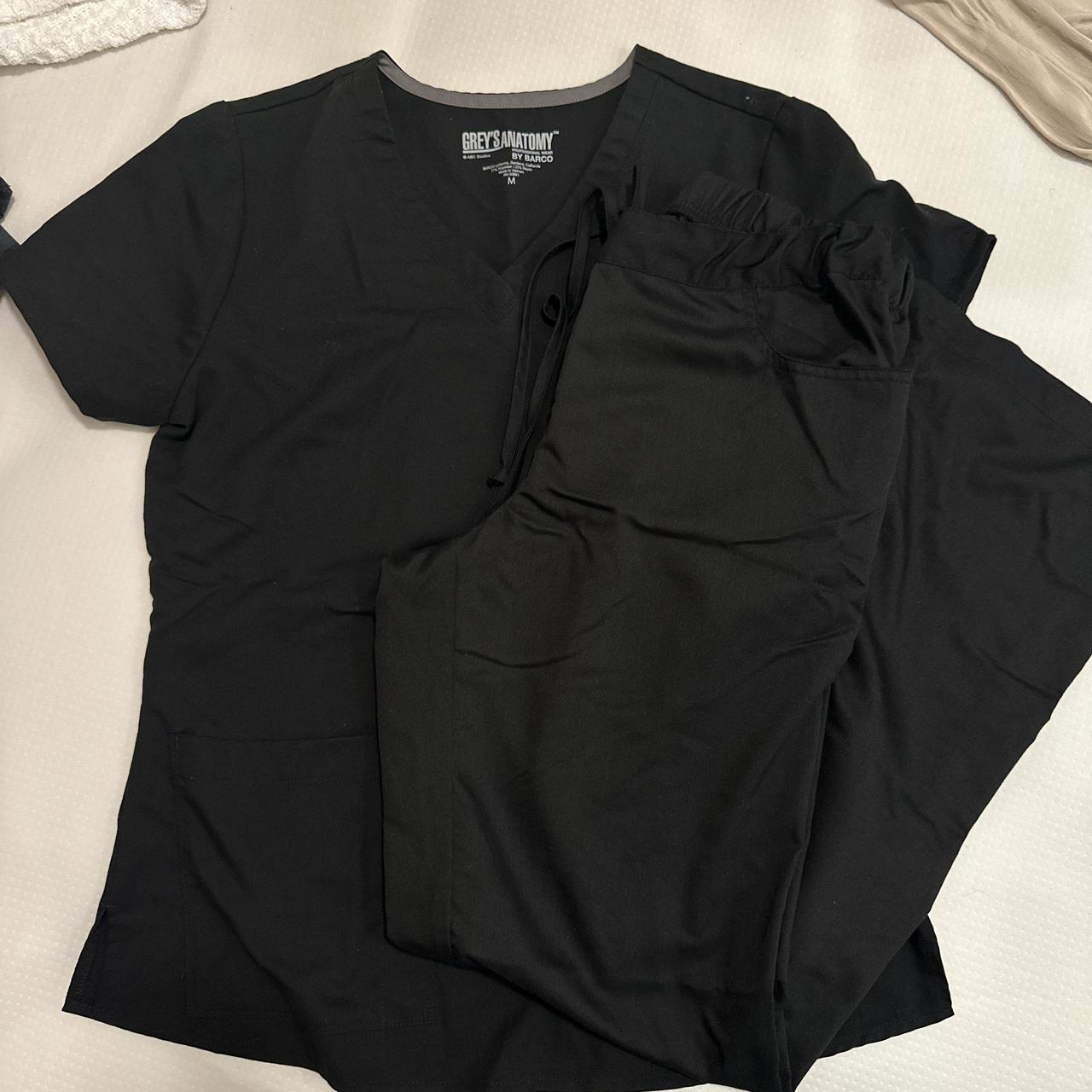 Greys anatomy black scrub set Top multiple... - Depop