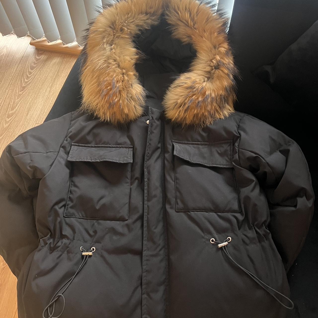 Faux fur coat, perfect for winter (detachable faux... - Depop