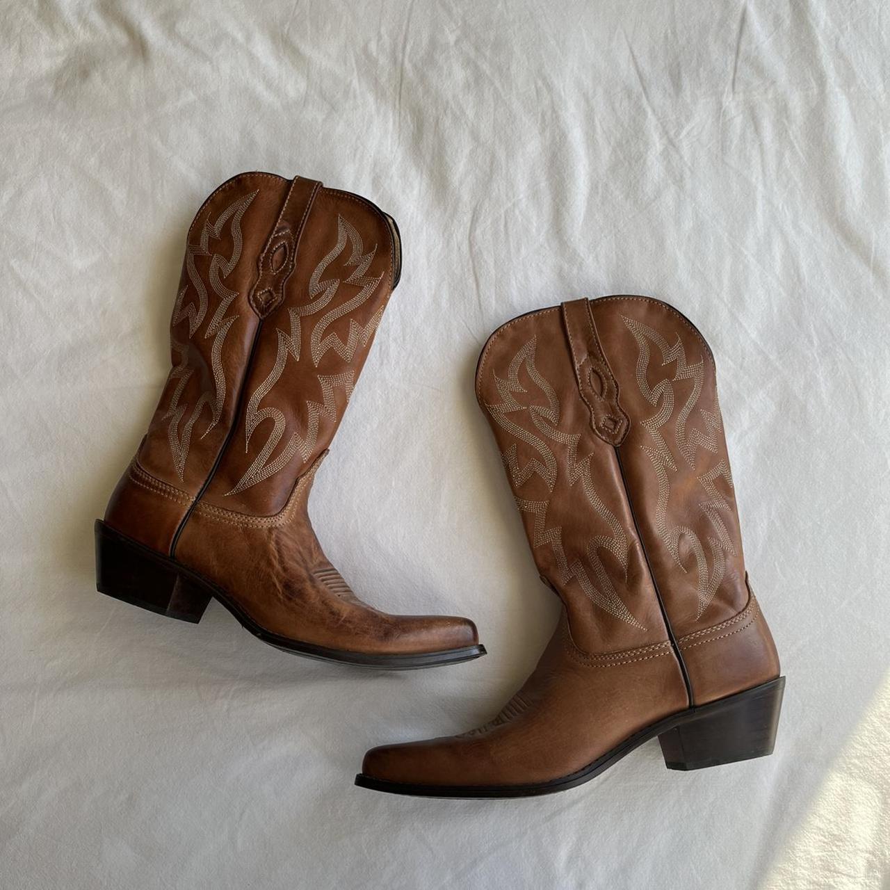 brown cowboy boots the perfect pair of brown cowboy... - Depop