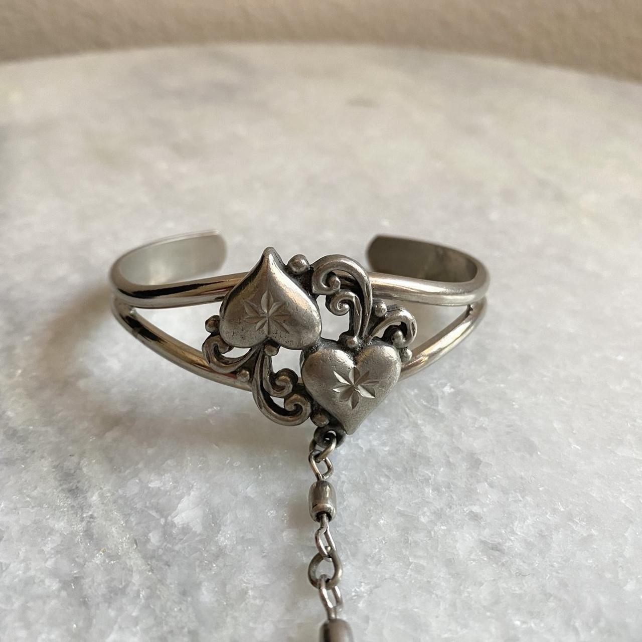 Vintage EJC 1996 double hearts slave bracelet, the... - Depop