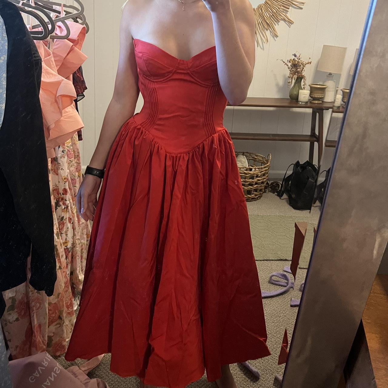 House of CB ‘Elizabeth’ Italian Tomato dress. NWOT!... - Depop