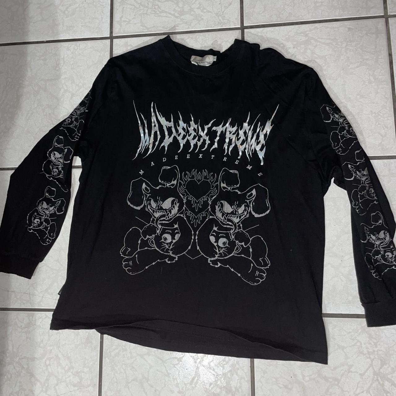 MADE EXTREME Black reflective long sleeve tee.... - Depop