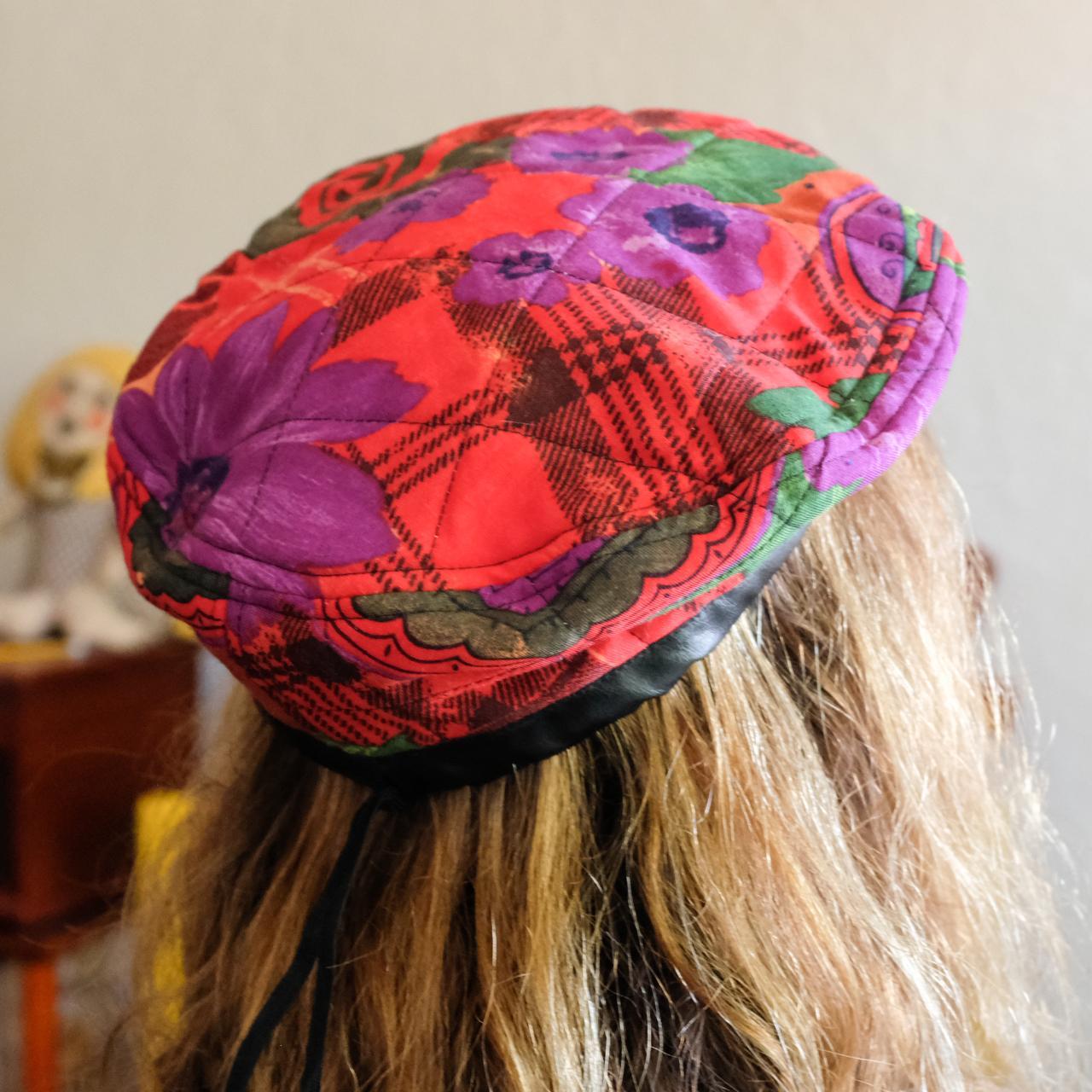 Bohemian French Poet Beret Hat Y2K Grunge 🔵 red... - Depop