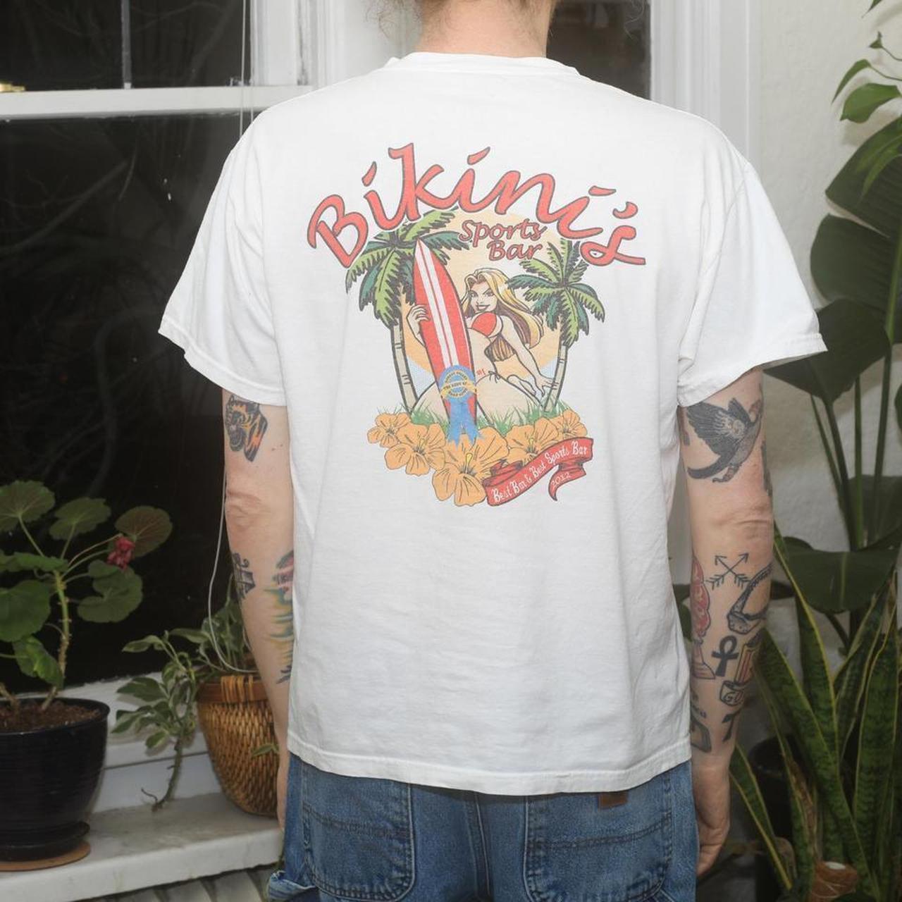 Sexy Surfer Beach Bar T shirt 🔵 White Crew Neck... - Depop