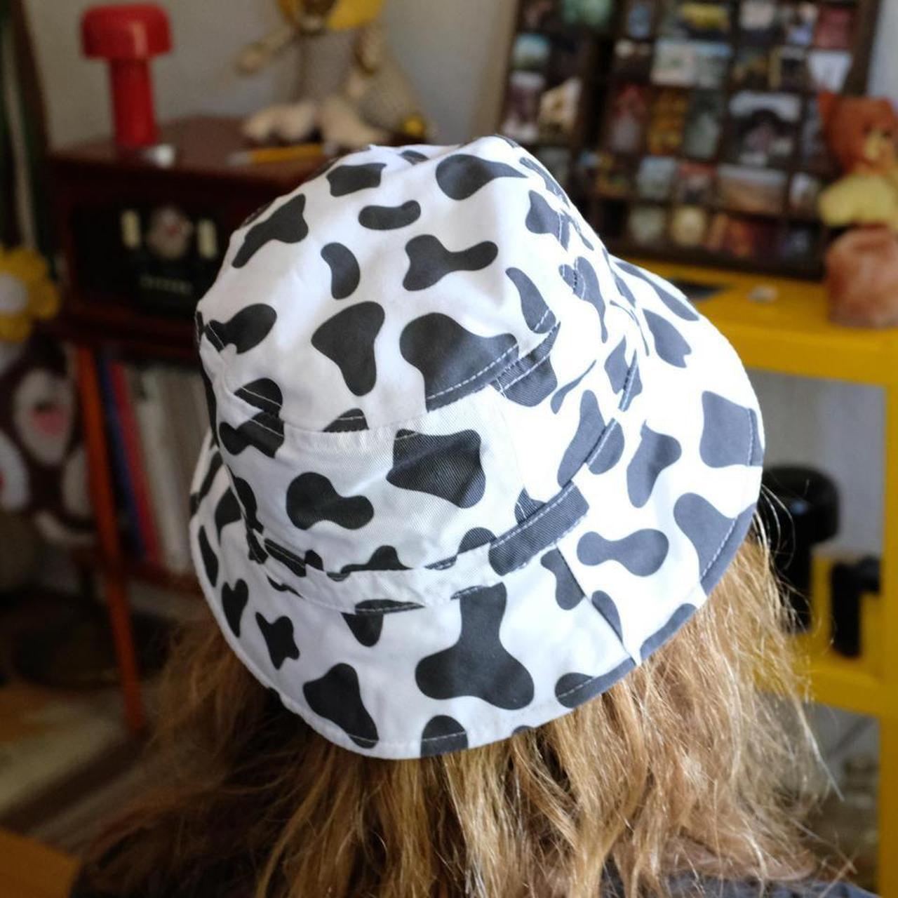 Teletubbies Cow Print Bucket Hat 🔵 Black and White... - Depop