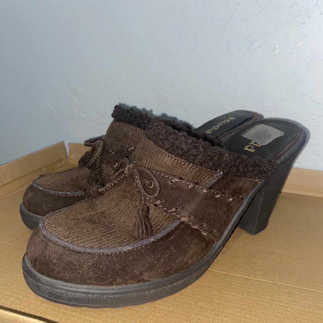 Vintage 90s/Y2k Mudd platform mules size 9.5 🤎... - Depop