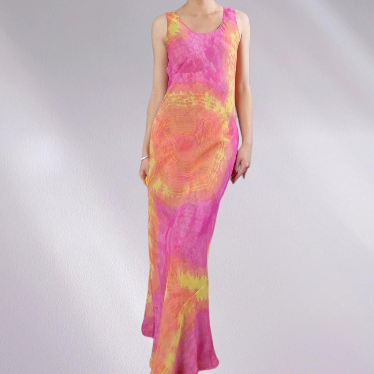 Soo pretty!! Neon barbie vibe full length dress💕... - Depop