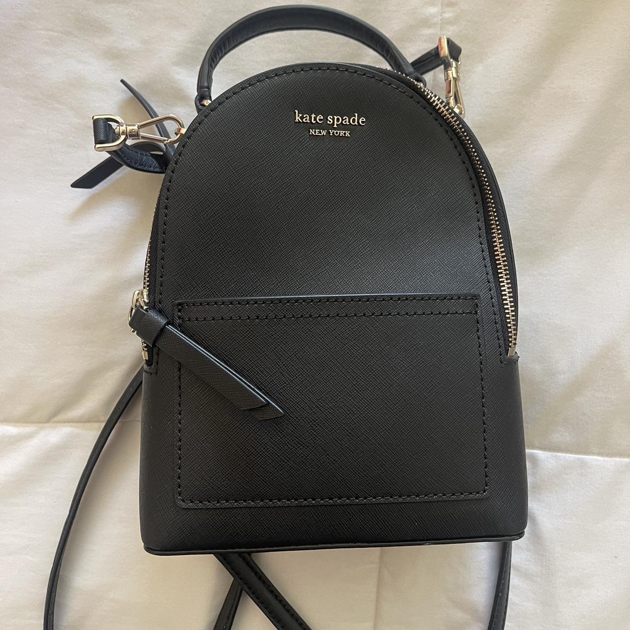 kate spade black mini backpack - removable straps -... - Depop