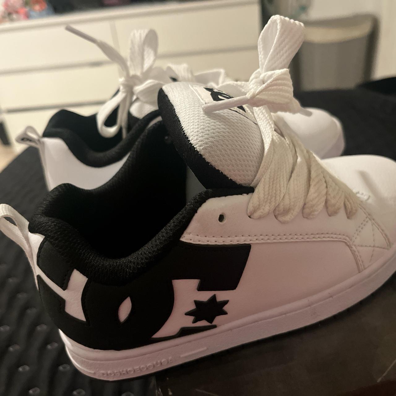 white dc shoes practically new no flaws i wore... - Depop