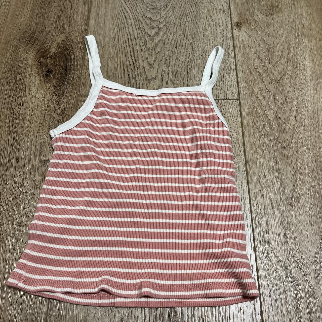 super cute pink and white brandy tank like new worn... - Depop