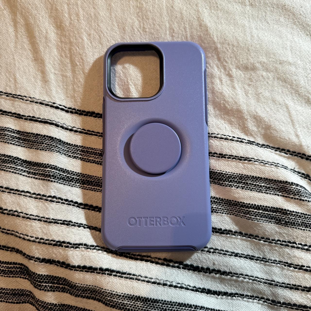 iphone 14 pro max otter box / pop socket case in lilac - Depop