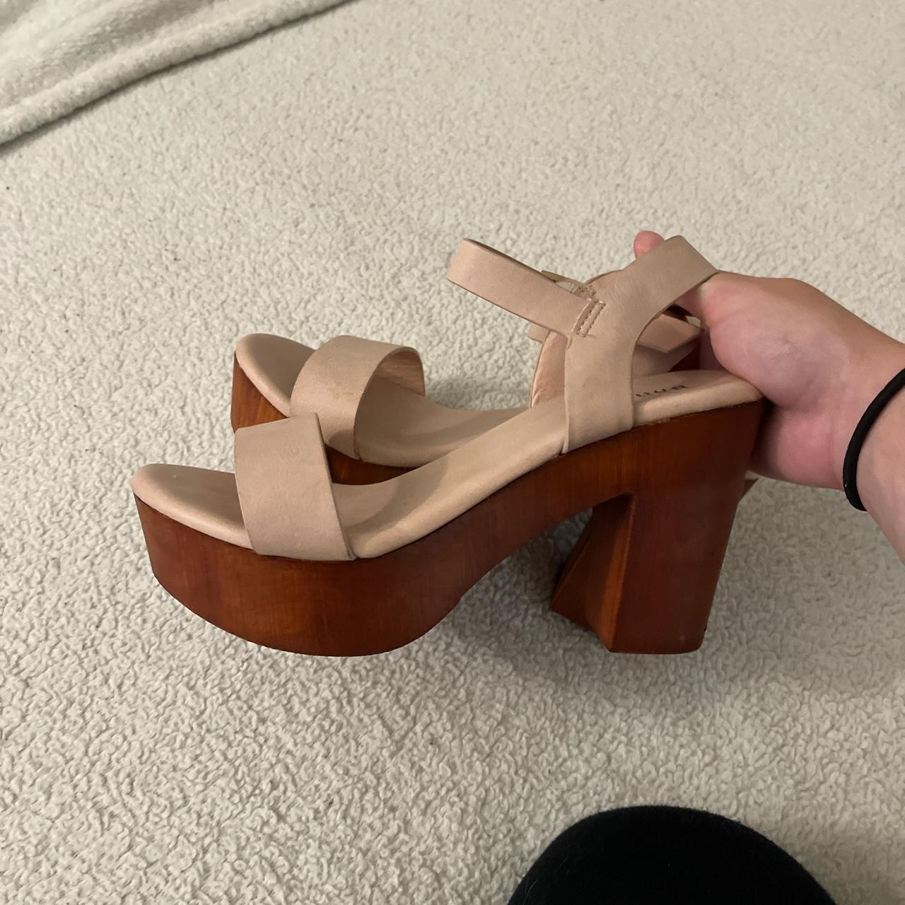 the perfect cottage core chunky wooden heel!!! the... - Depop