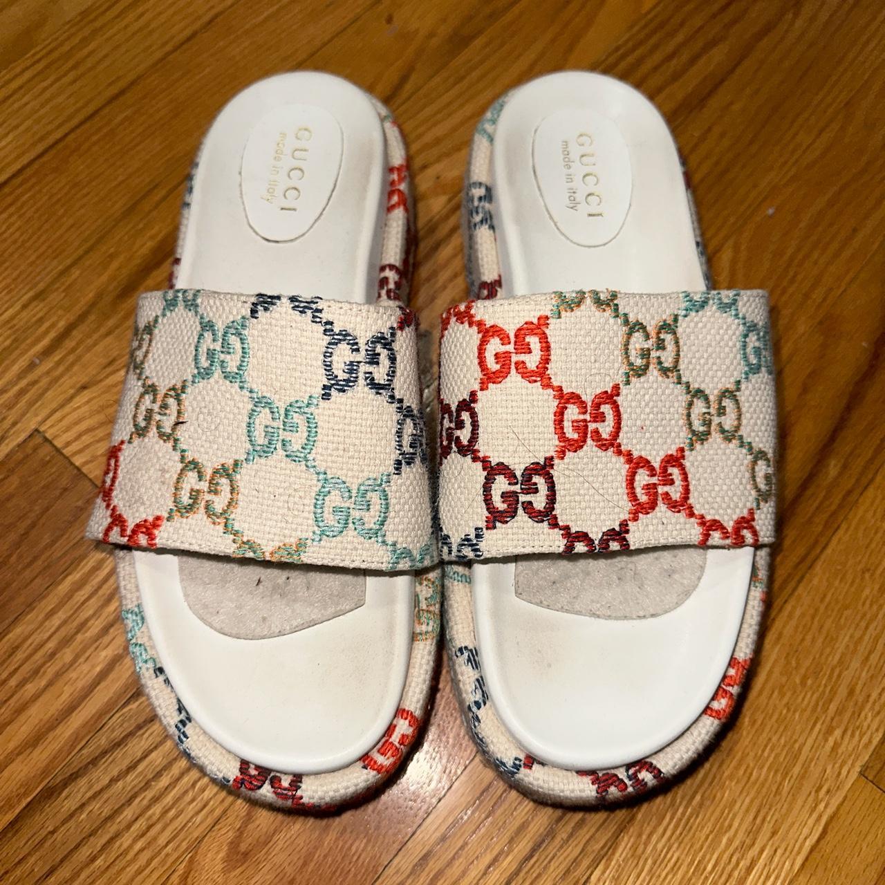 multicolor gucci platform slides foogayzee worn... - Depop