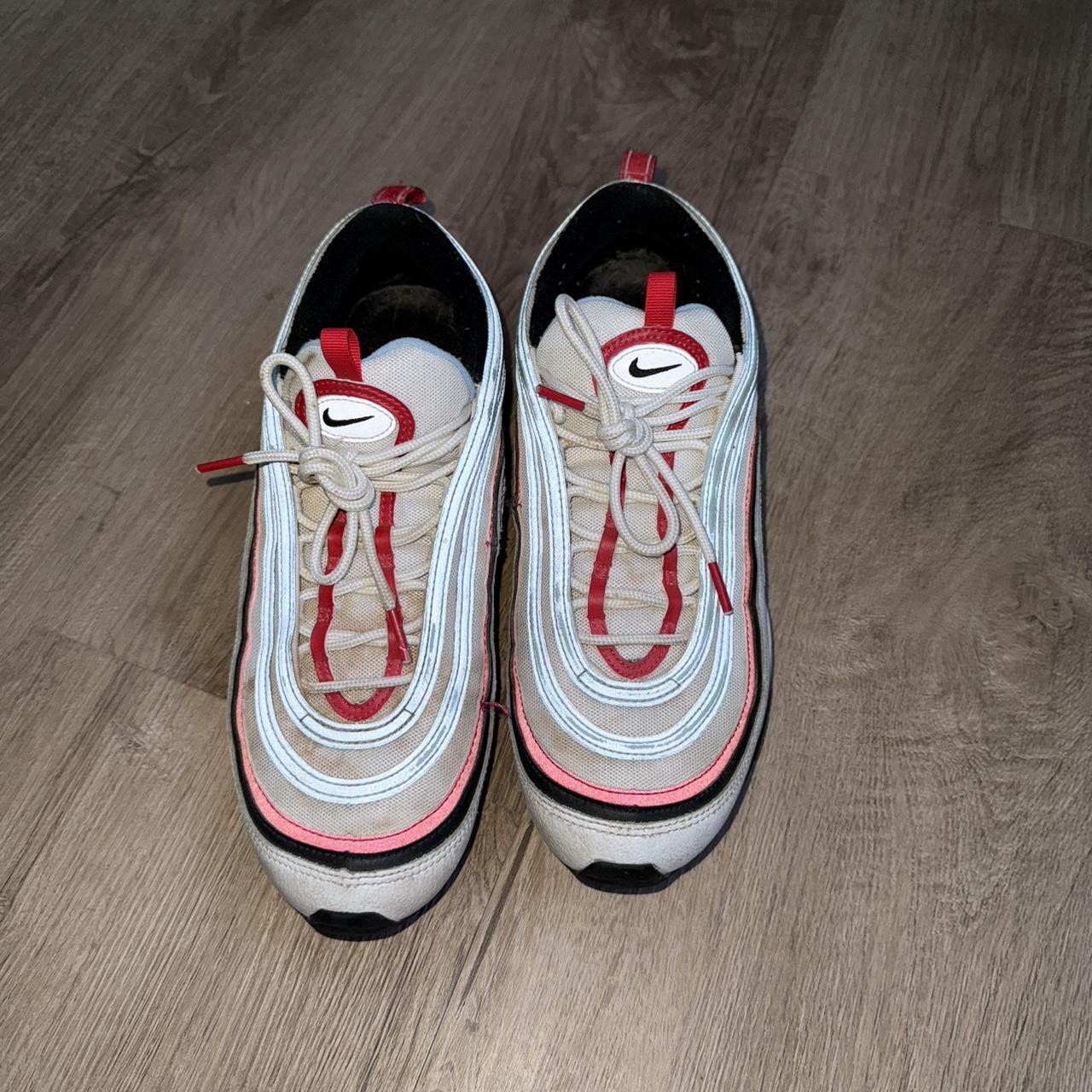 Nike Air Max 97s white, red, blue. negotiable. | Depop