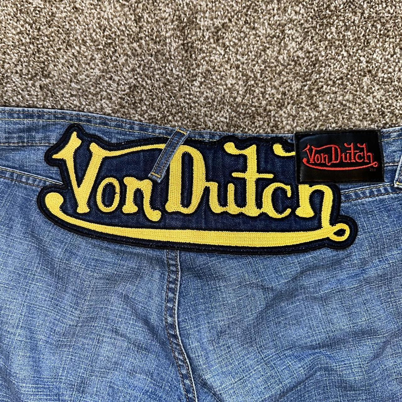 2000s Von Dutch flare blue jeans. In absolutely... - Depop
