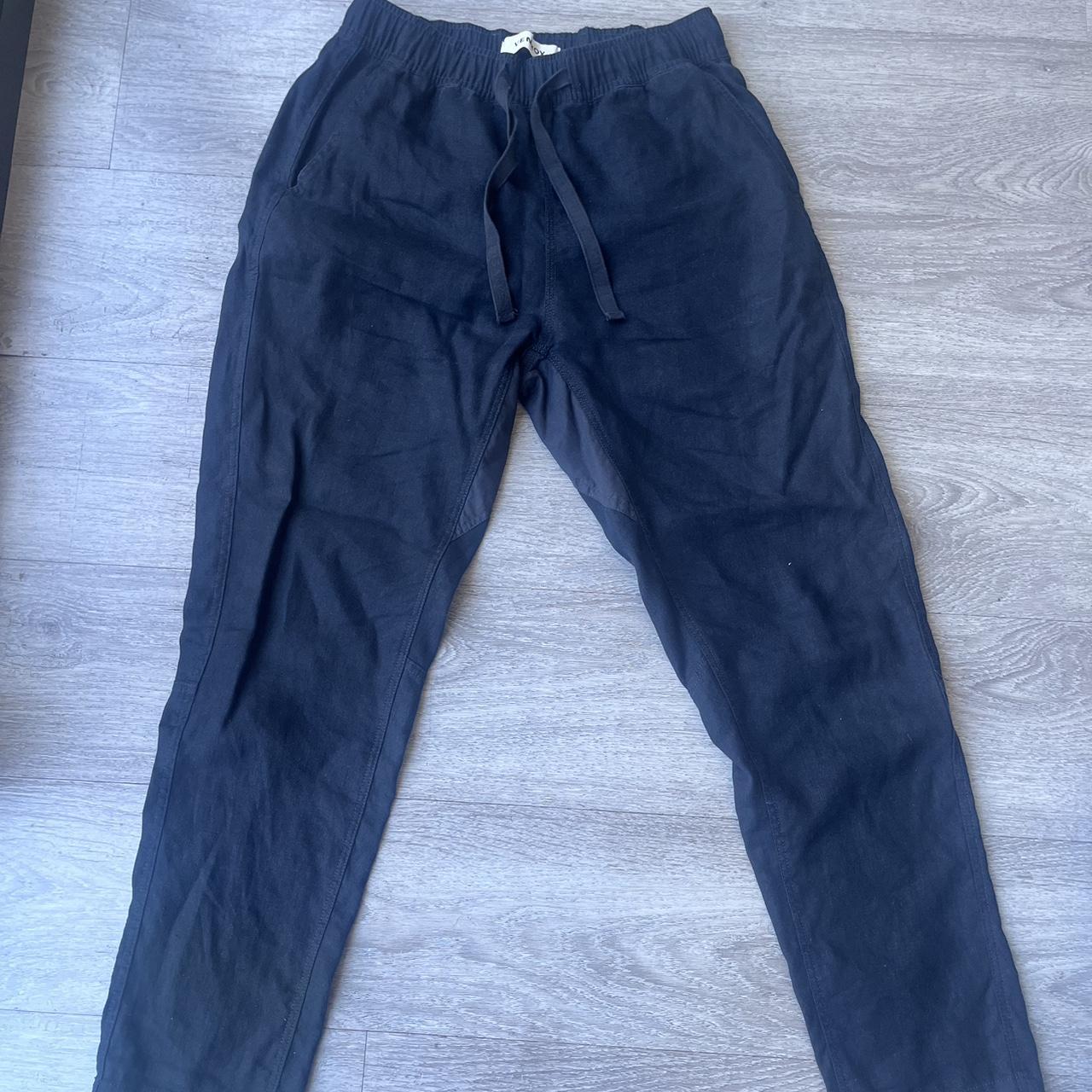 Venroy Linen lounge pants size Small Navy - Depop