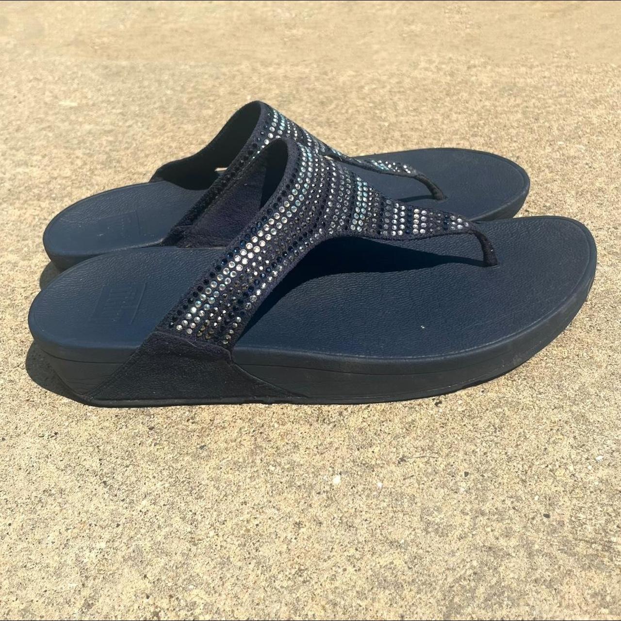 Fitflop navy rhinestone woman platform sandal -Size... - Depop