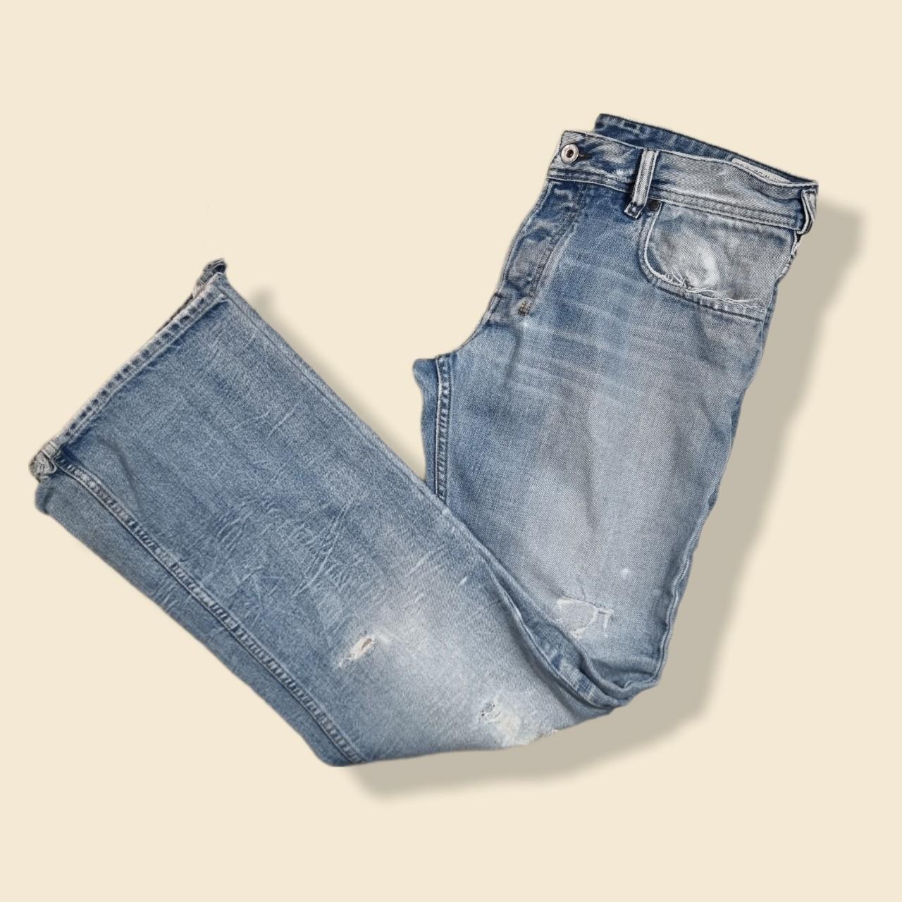 Diesel Zathan Distressed Ripped Regular Bootcut... - Depop