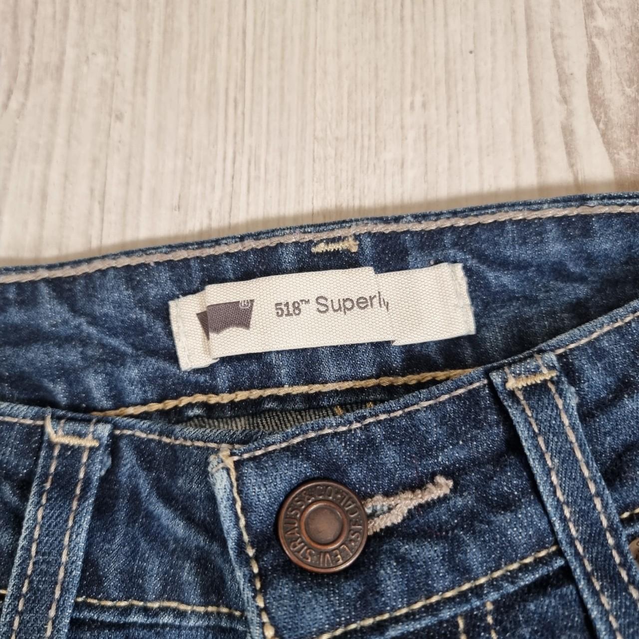 Womens Levi's 518 Superlow Blue Bootcut Jeans... - Depop