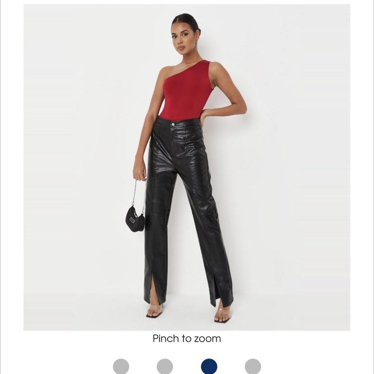 All red, one shoulder bodysuit from missguided.... - Depop