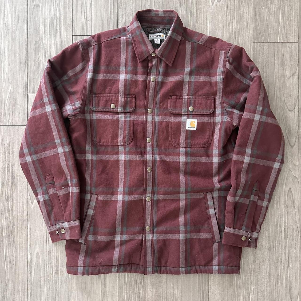 Carhartt Wool Lined Flannel Size: M Gently... - Depop