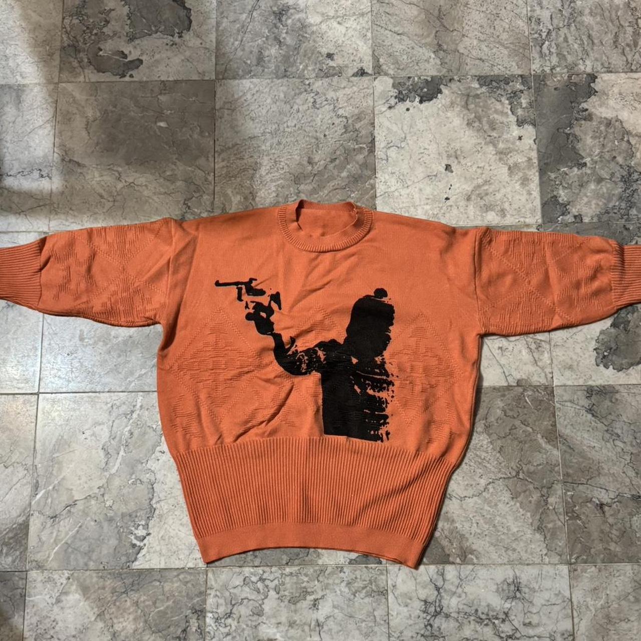 Orange Gun Sweater #streetwear #sweater #graphic... | Depop