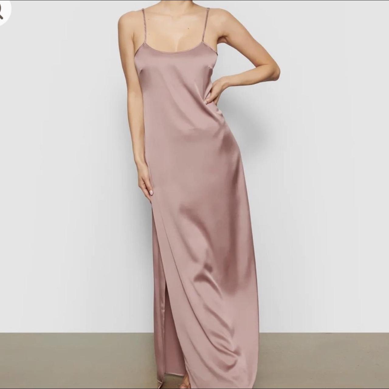 SKIMS SILK LONG SLEEP SLIP Color: Rose Size:... - Depop