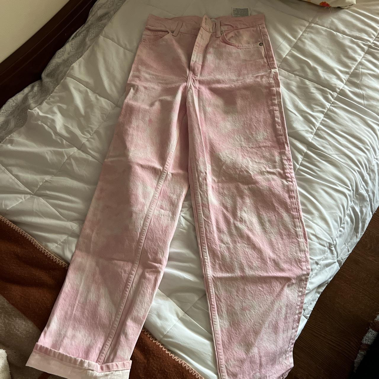 Zara pink acid wash jeans - Depop