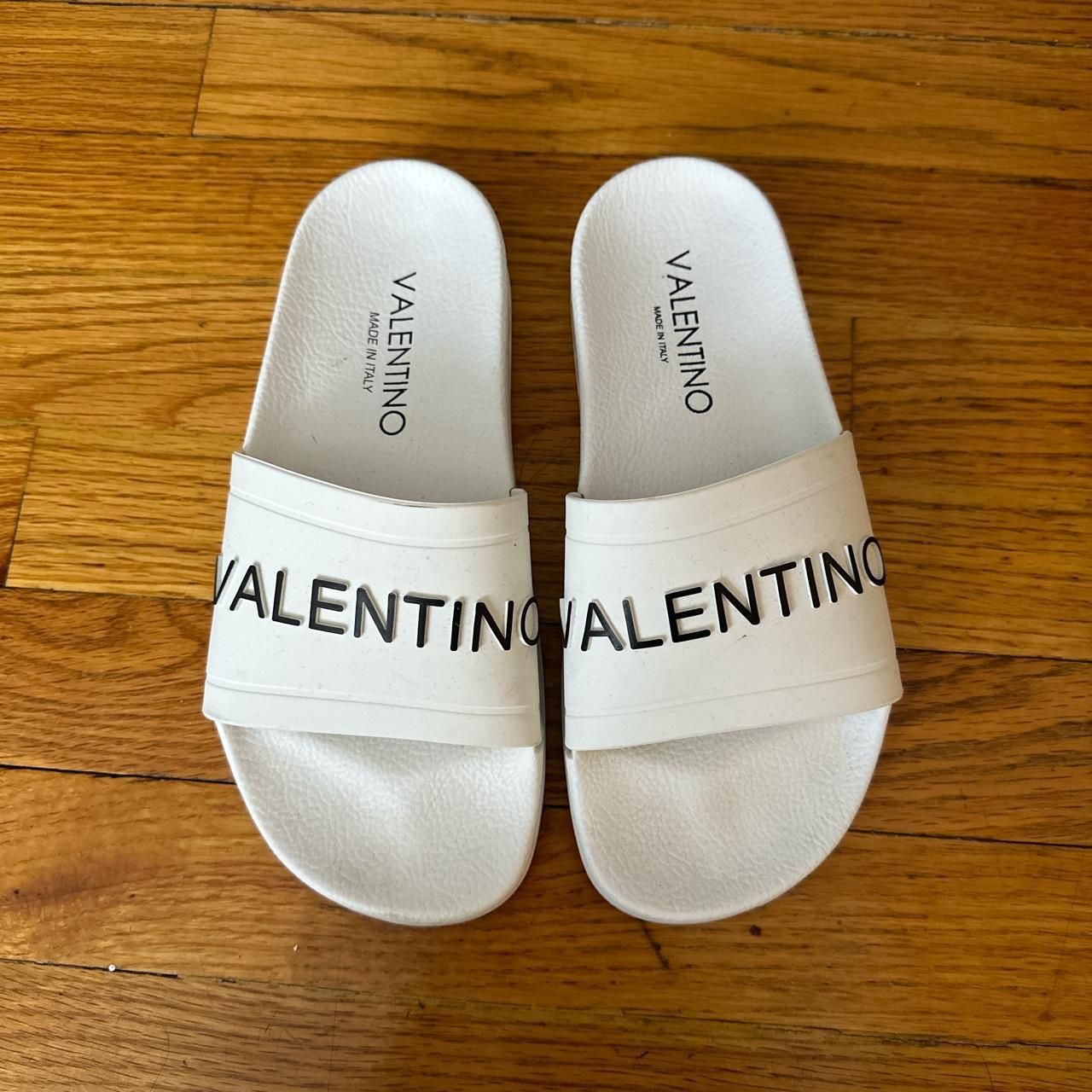 Valentino Women's White Slides | Depop
