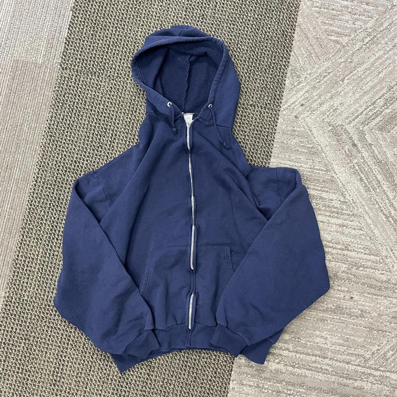 Vintage 90s blank zip up hoodie jacket Discus tag... - Depop