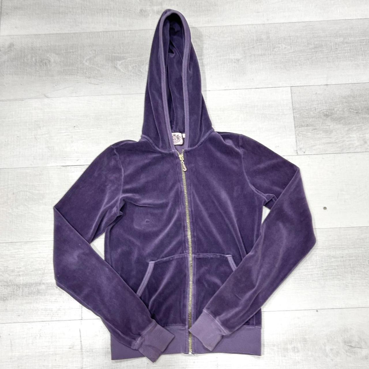 Y2K JUICY COUTURE VELOUR ZIP UP HOODIE made in usa!... - Depop