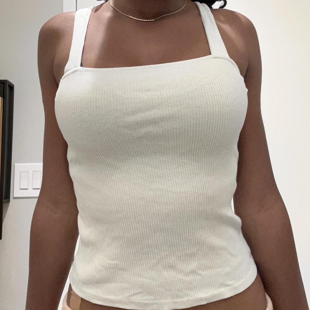 White Basic Tank Top #summer #basics - Depop