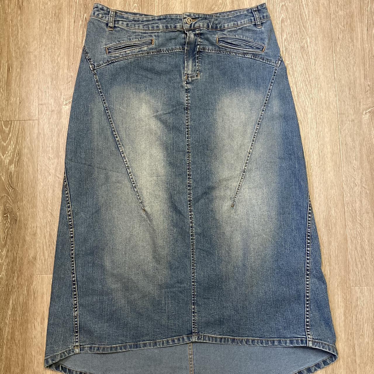 Muah Jeans Denim Maxi Skirt -10/10 condition -80%... | Depop