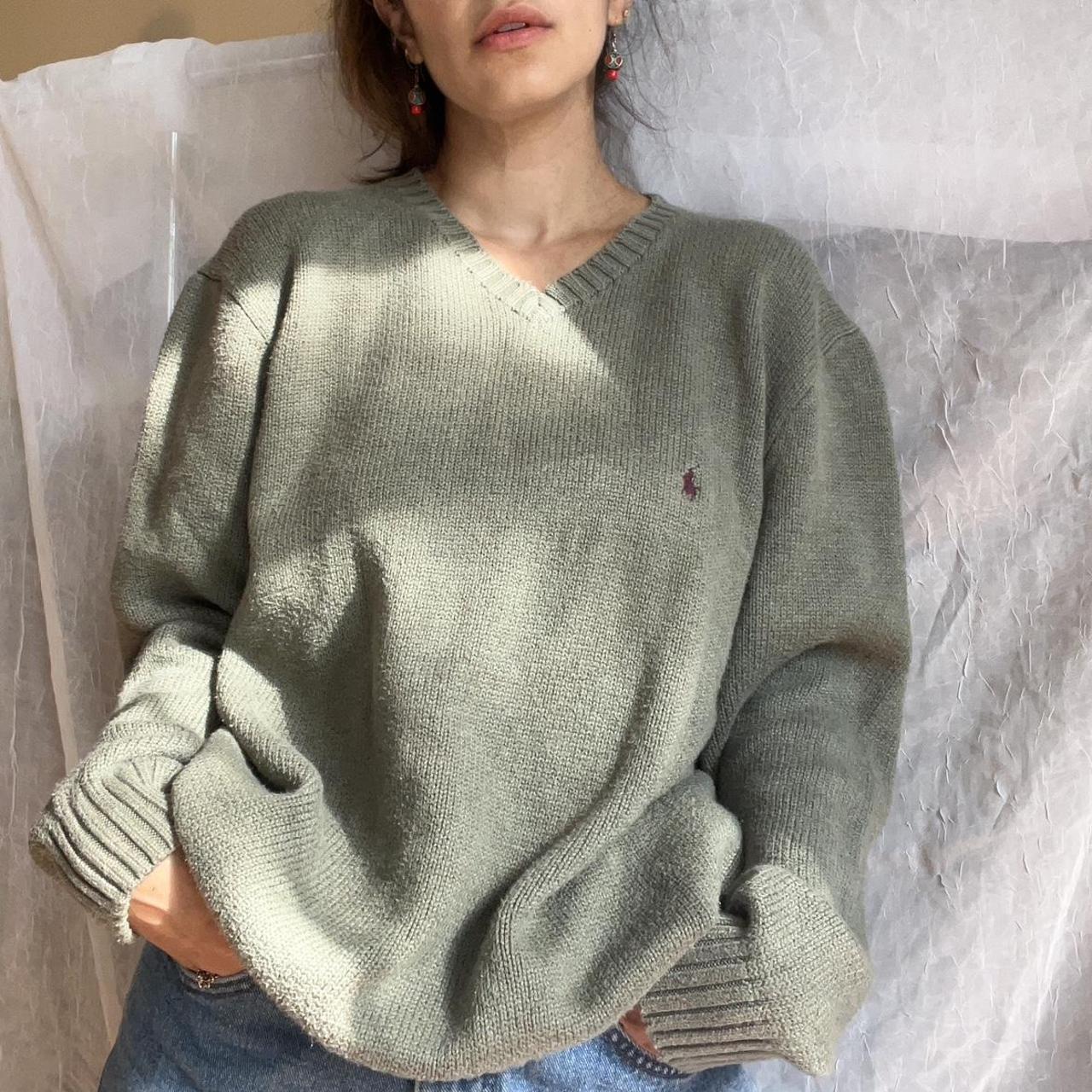 Vintage polo by Ralph Lauren green long sleeve... - Depop