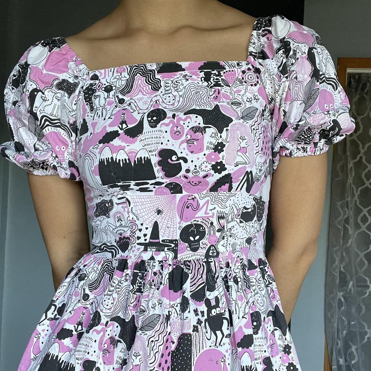 NOOWORKS mini dress - unique print! 🎀🖤 - Limited... - Depop