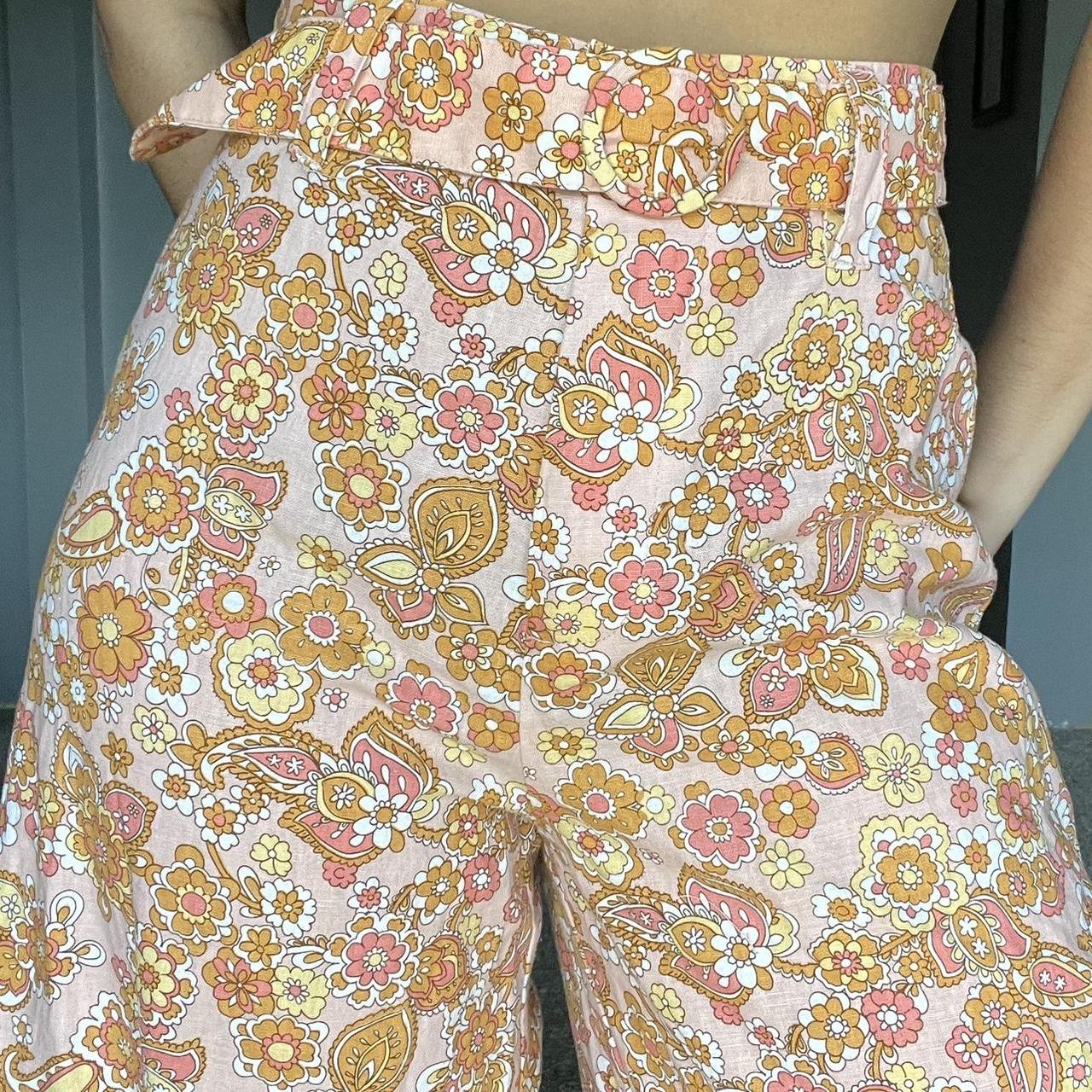 GHANDA wide leg paisley pants - 100% cotton -... - Depop