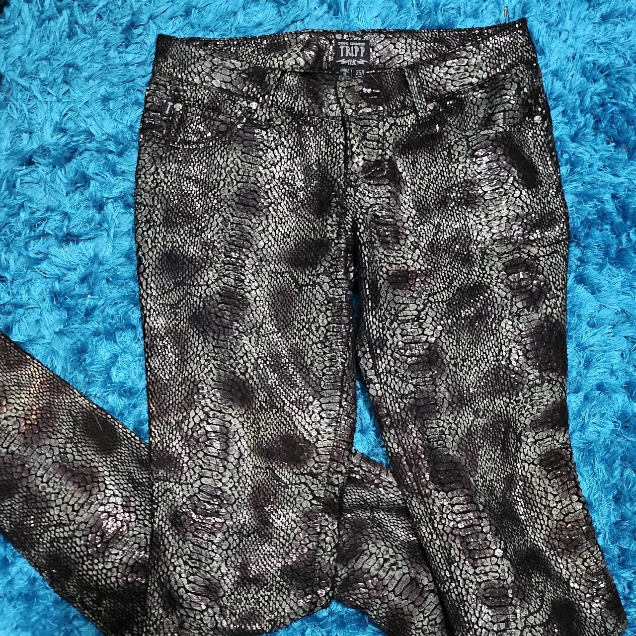 Skinny snakeskin tripp pants. Super low rise. One... | Depop
