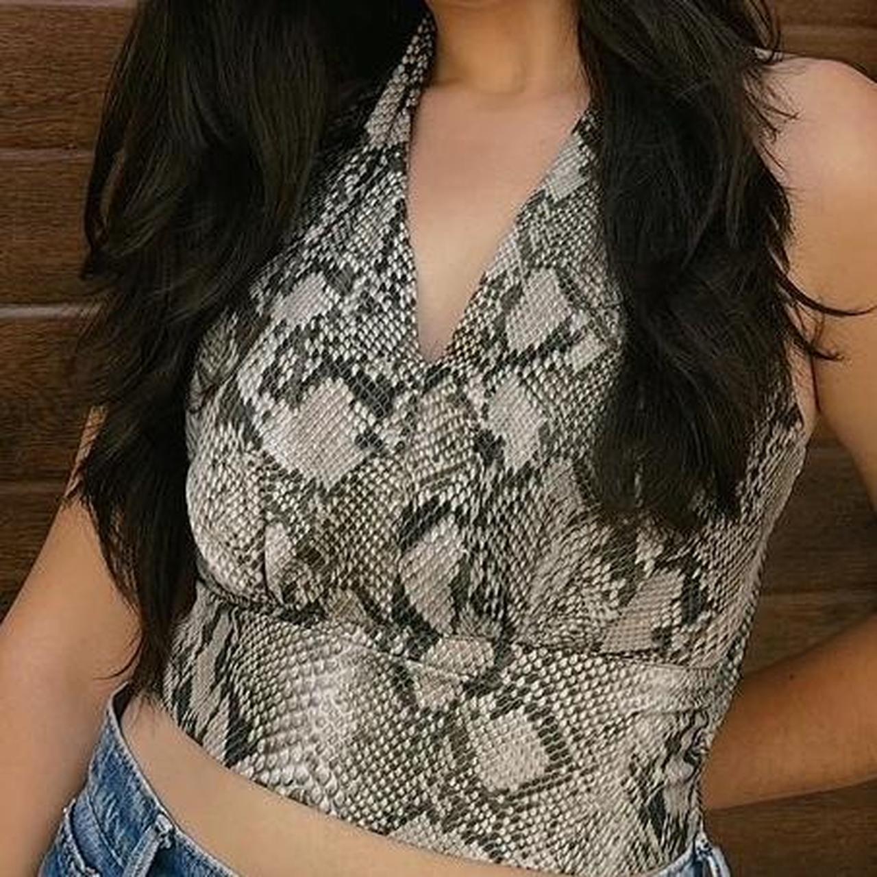 halter snake skin top from banana republic!! super... - Depop