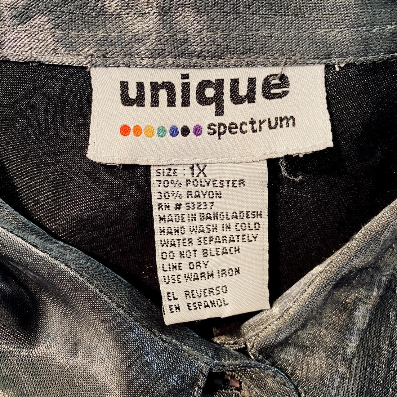 Unique Spectrum Silver Gray Metallic Button Front... - Depop