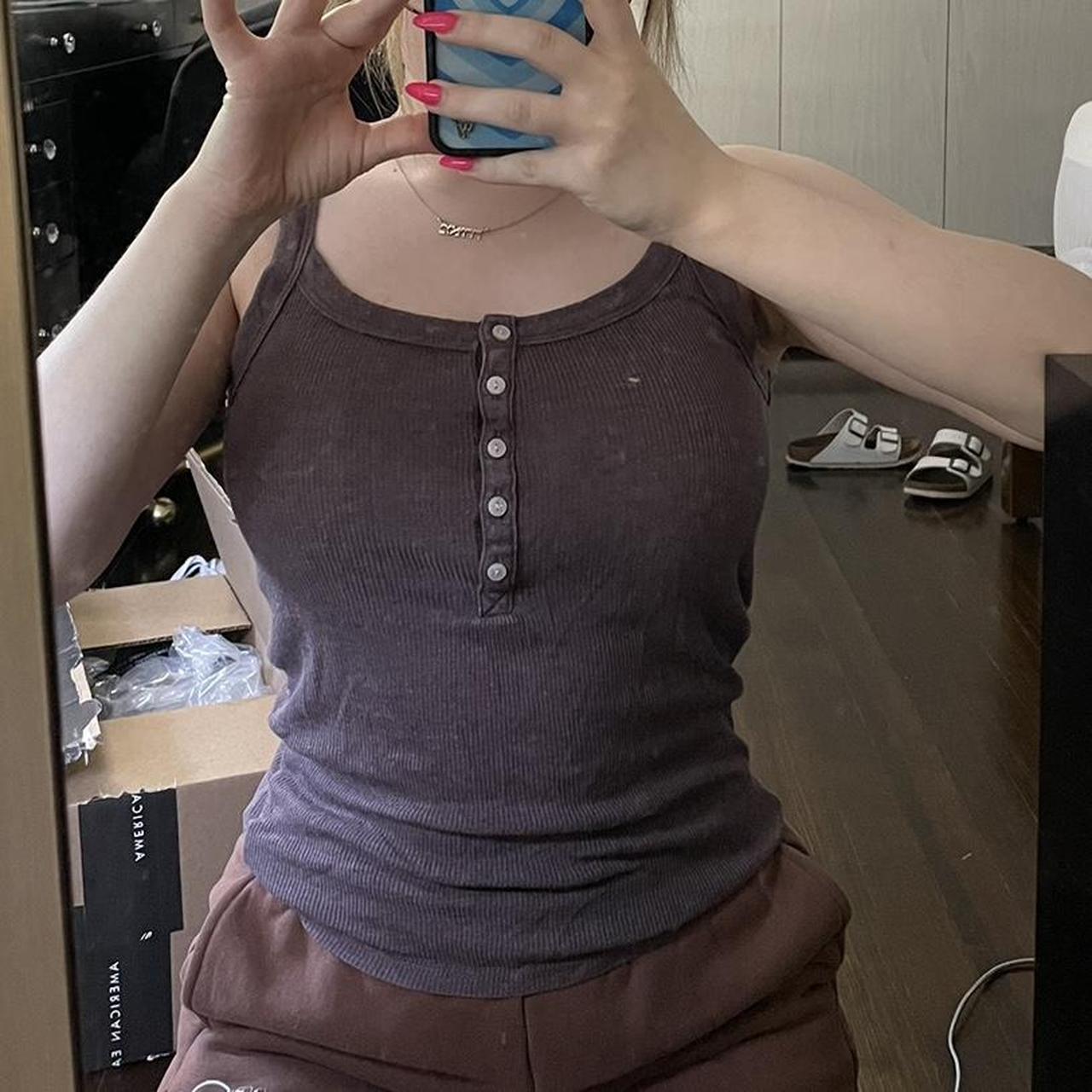 AERIE TANK TOP burgundy color tank with... - Depop