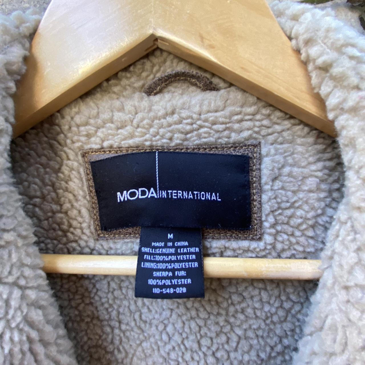 Moda International brown suede leather jacket with... - Depop