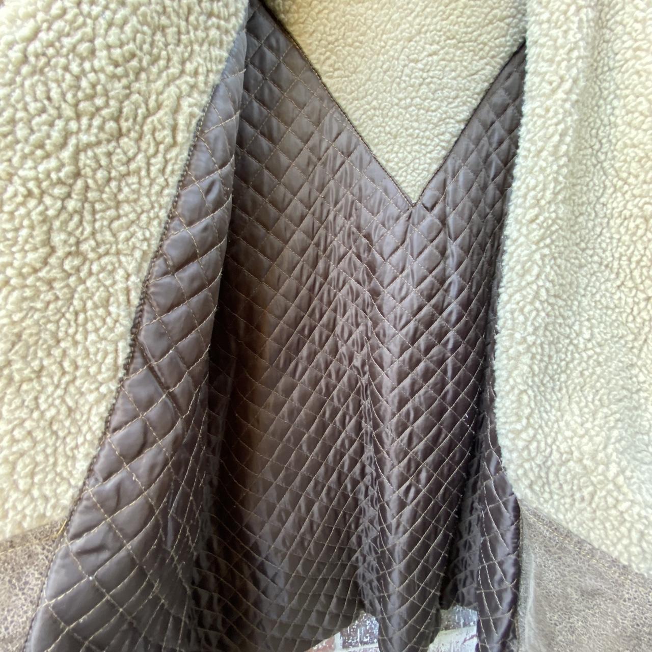 Moda International brown suede leather jacket with... - Depop