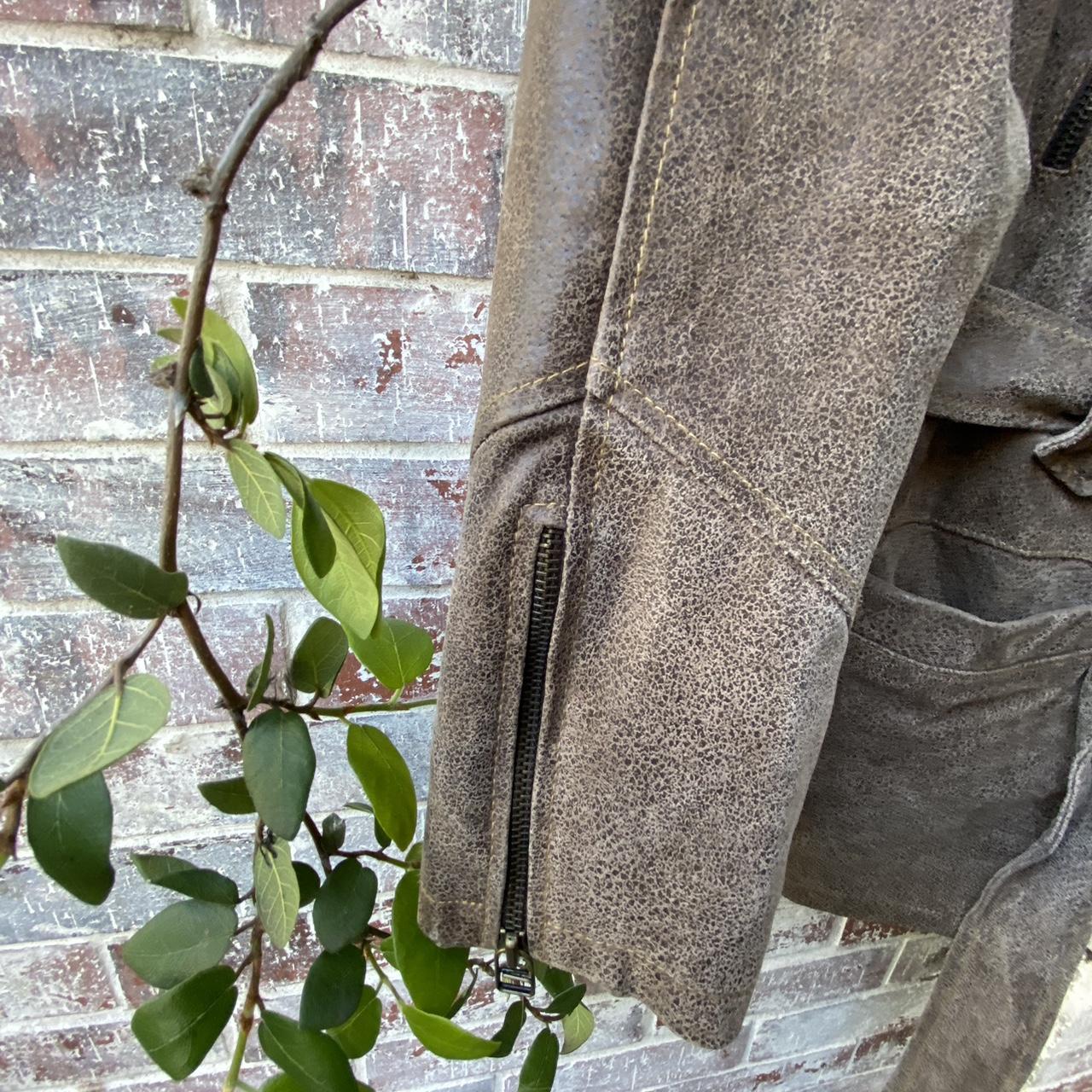 Moda International brown suede leather jacket with... - Depop