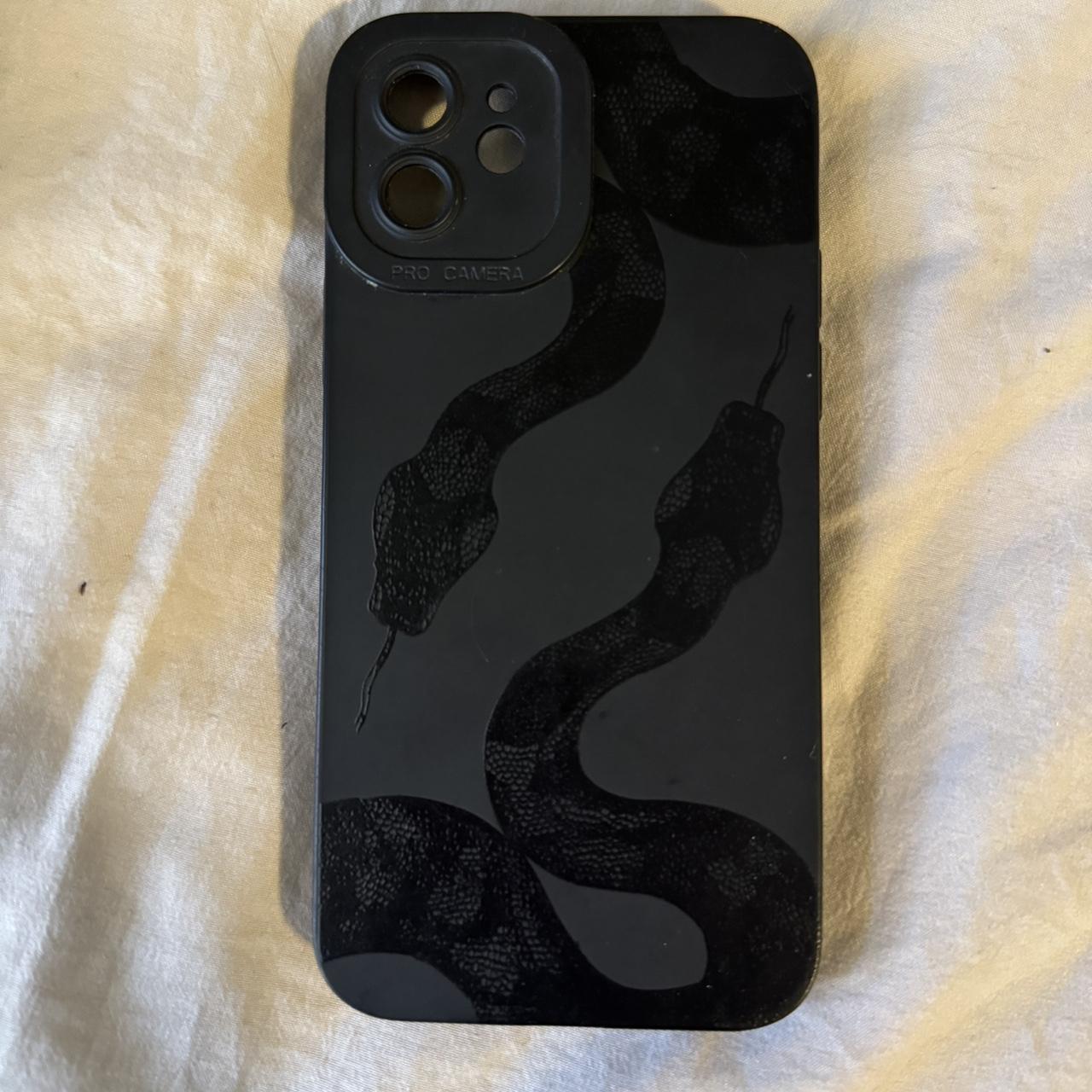 black iphone 12 snake reflecting case amazing was my... - Depop