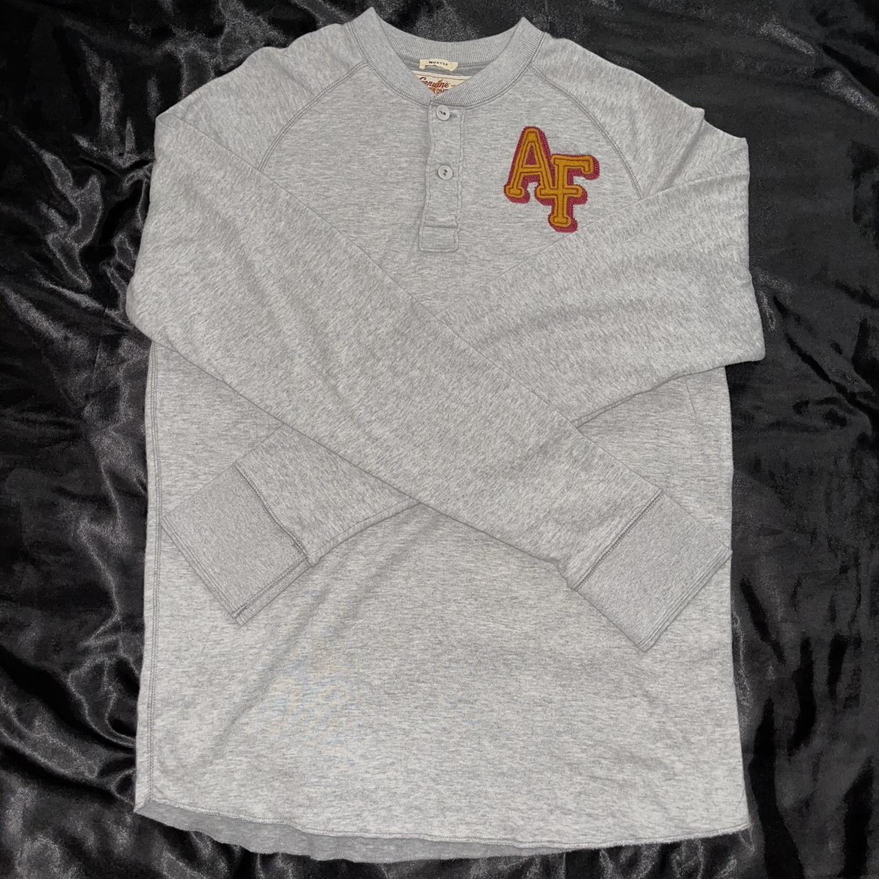 🏮 Abercrombie & Fitch Gray Long Sleeved Shirt 🏮 •... - Depop