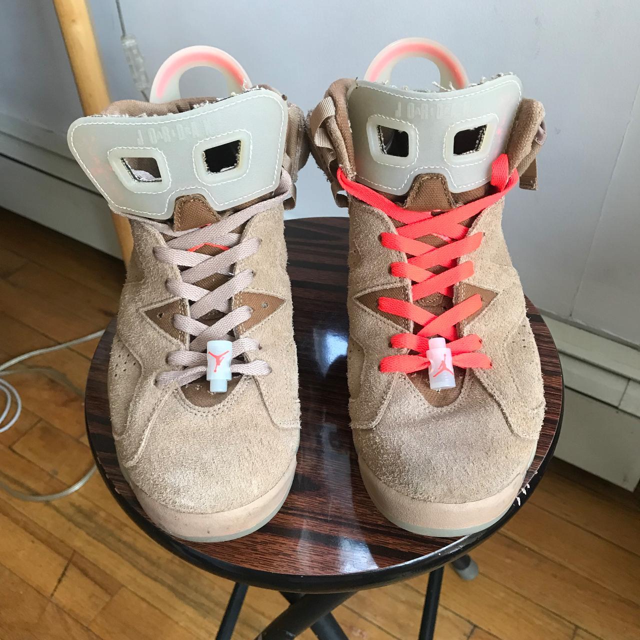 Travis Scott Men's Tan and Orange Trainers | Depop