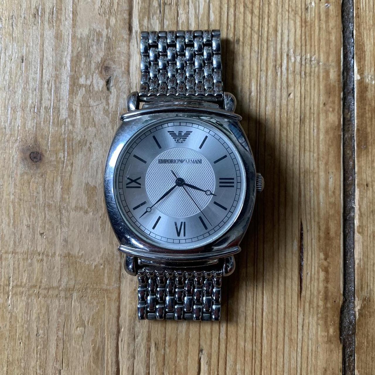 Emporio Armani Men's Grey and Silver Watch | Depop