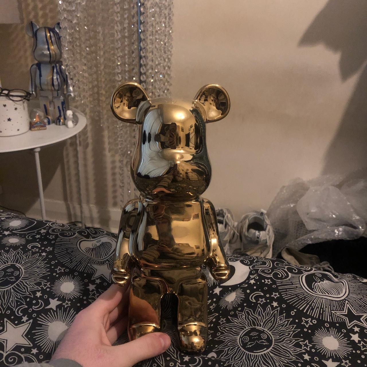 Gold Bearbrick like Ornament #bearbrick #gold #shiney - Depop